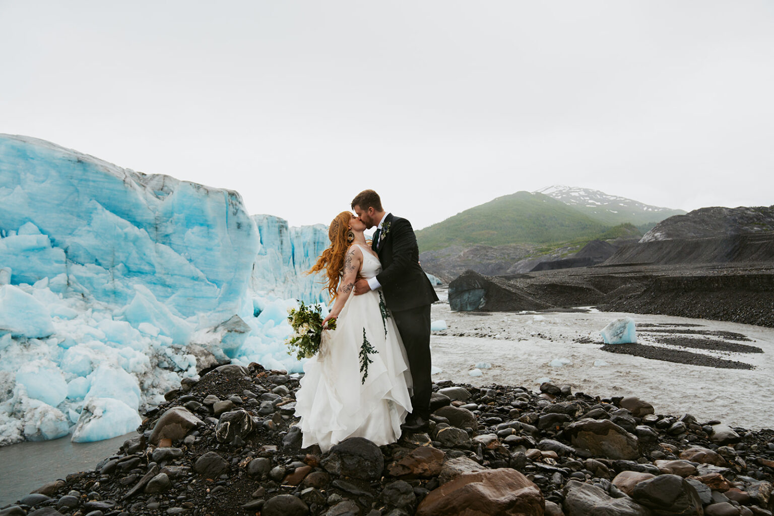 Alaska Helicopter Elopement Meets Lakeside Wedding - Sabrina Fitz Photo ...